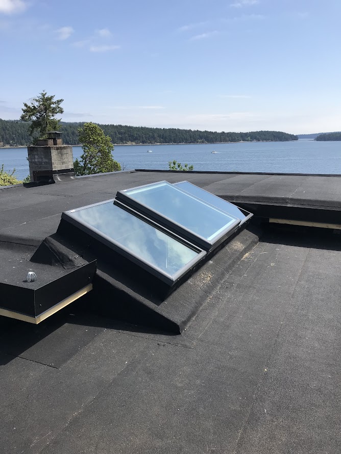 3 Curb Mount Skylights with Opening Skylight in Middle - custom curb ...